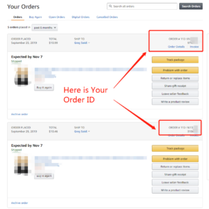 How to find my Amazon order ID?